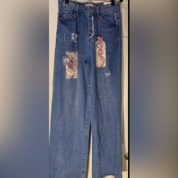 Elite Jeans | Jeans | Elite Blue Jeans Wide Leg High Rise Womens Size ...
